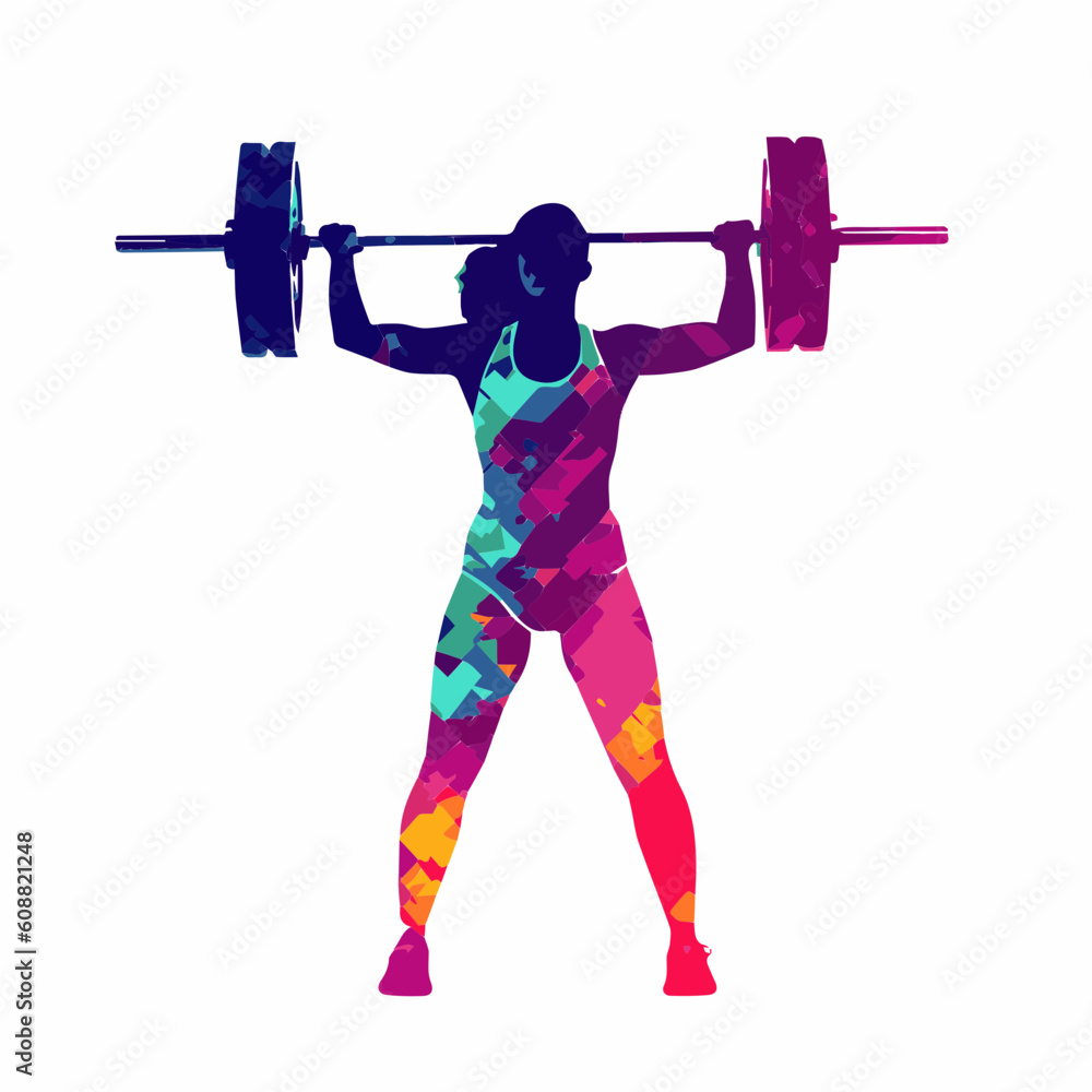 silhouettes of crossfit afro woman silhouette. Vector illustration ...