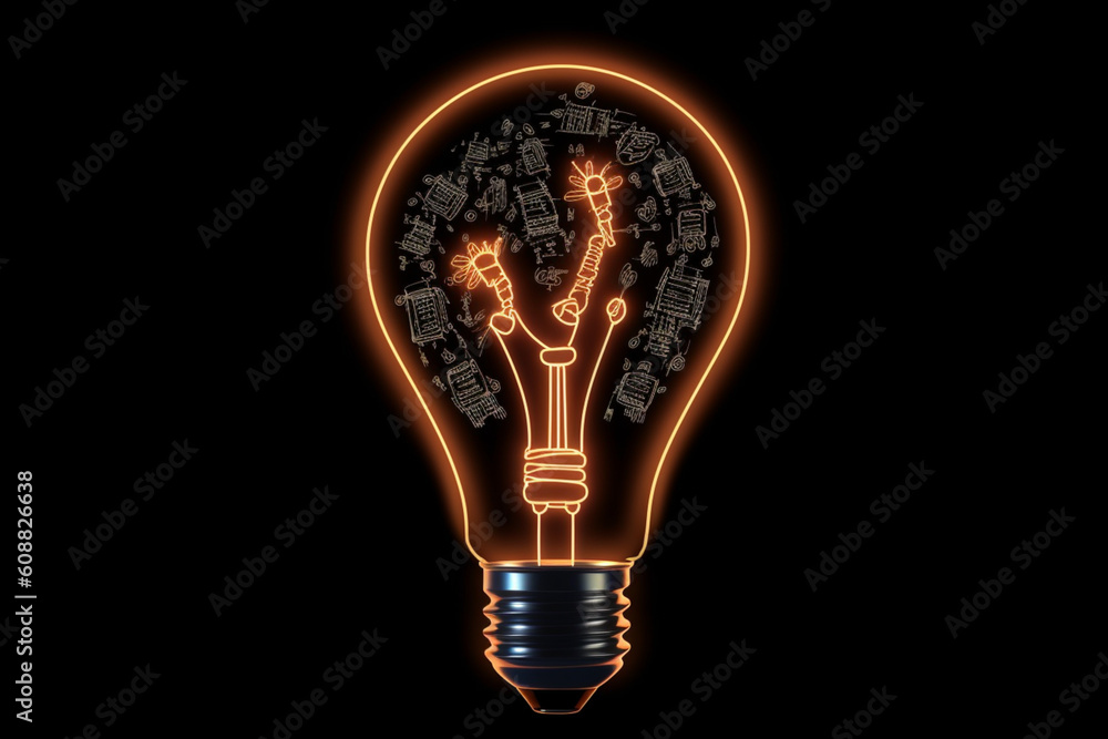 Bright innovation and smart strategy concept depicted by a light bulb ...