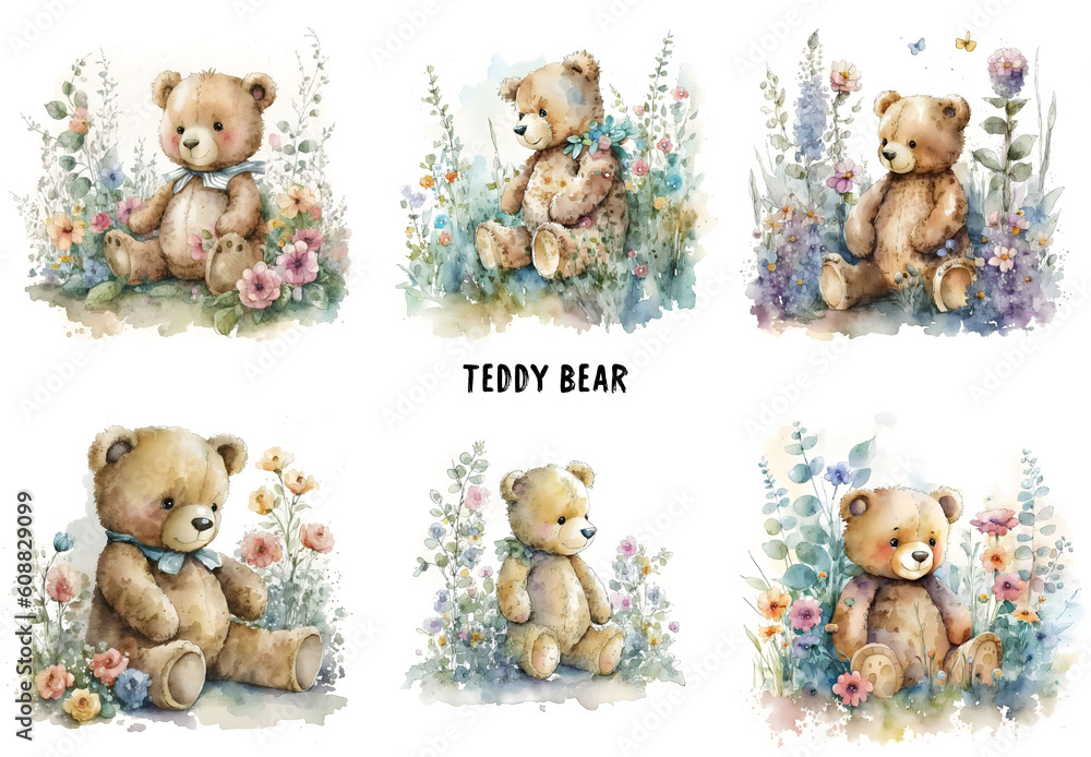 Teddy Bear Clipart Bundle High Quality Cliparts Stock Illustration ...