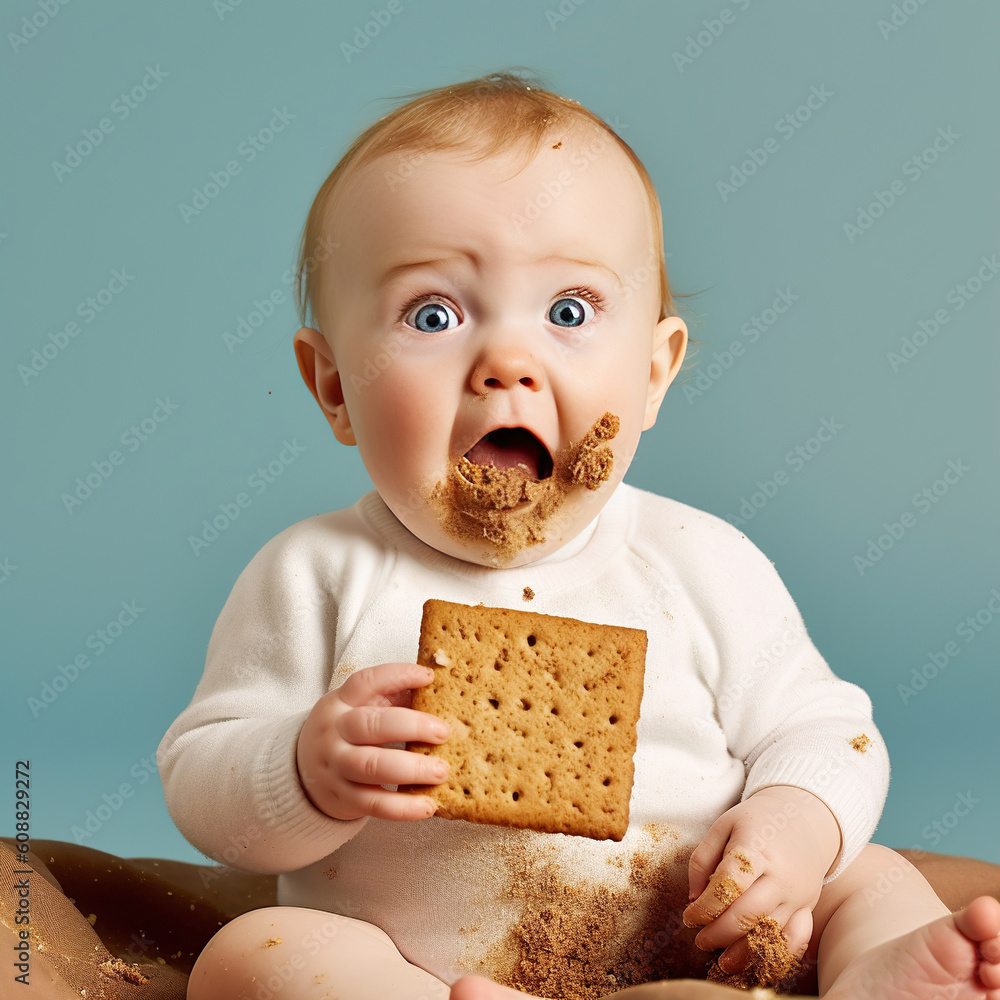 Ilustração do Stock: The cute little baby is sitting and enjoying ...