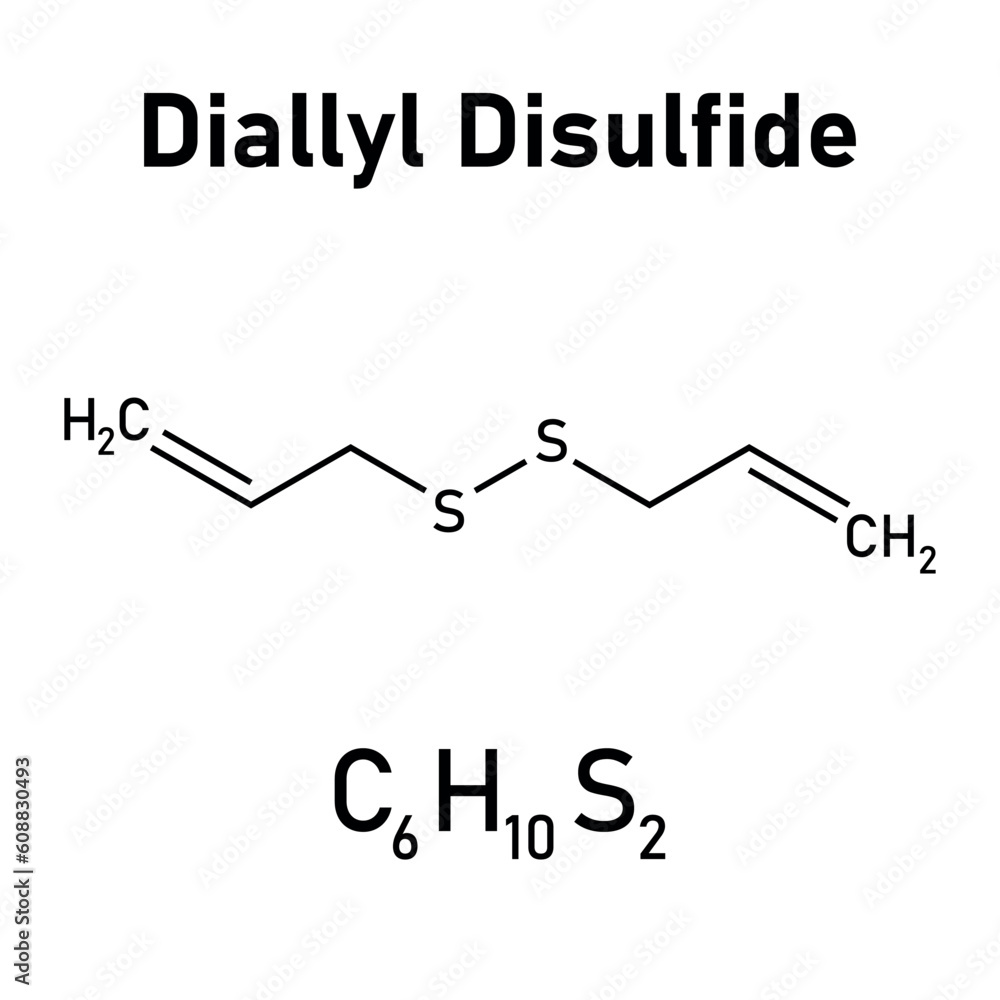 Vecteur Stock Chemical structure of Diallyl disulfide (C6H10S2 ...