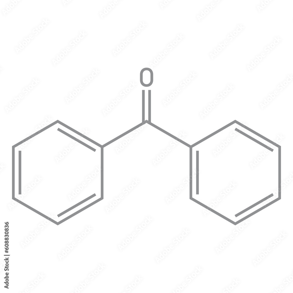 Chemical structure of benzophenone (C13H10O). Chemical resources for ...