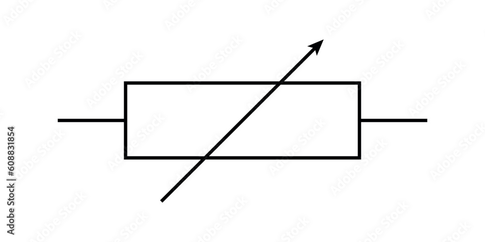 Schematic symbol of variable resistor in circuit. Physics resources for ...