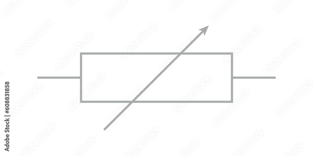 Schematic symbol of variable resistor in circuit. Physics resources for ...