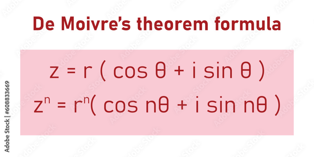 De Moivre's theorem formula in math. Mathematics resources for teachers ... De Moivre's theorem formula in math. Mathematics resources for teachers ...