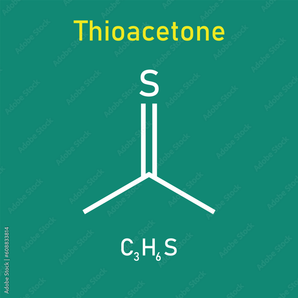 Chemical structure of Thioacetone (C3H6S). Chemical resources for ...