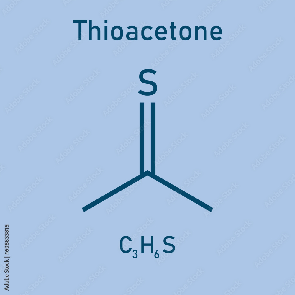 Chemical structure of Thioacetone (C3H6S). Chemical resources for ...