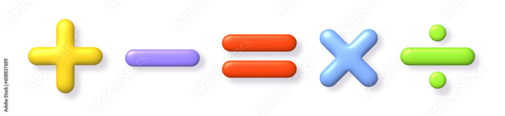 Photo & Art Print Math 3D icon set, Ольга Зуевская