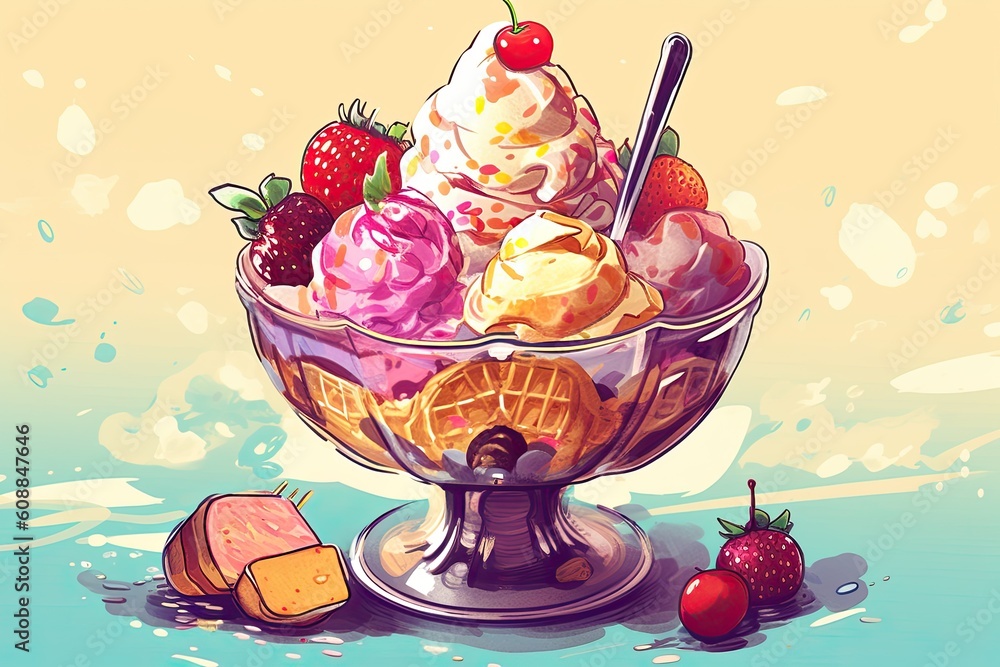 Ice Cream Sundae Sketch