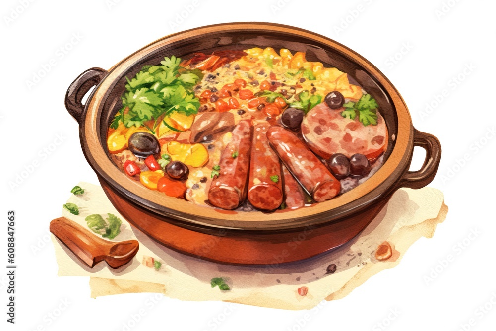 Feijoada from Brazil illustration - made with Generative AI tools Stock ...