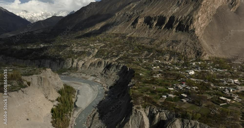Stuning aerial view of Gilgit Baltistan, Pakistan, this stock footage ...