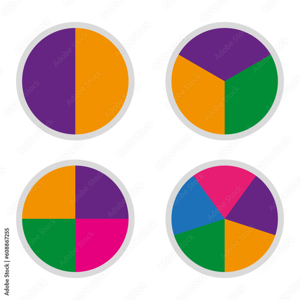 Pie Chart Vector. Pie Chart, Pie Graph Elements. vector illustration ...