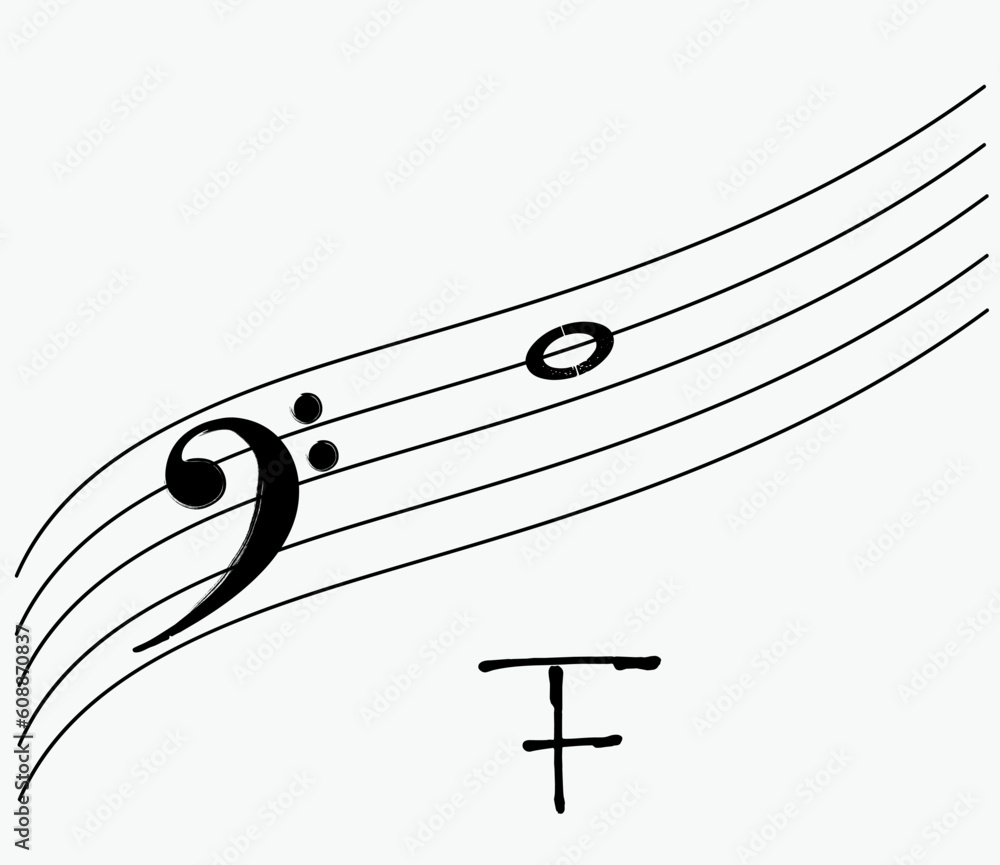 Treble clef, Blank music staff isolated on white background, Vector ...