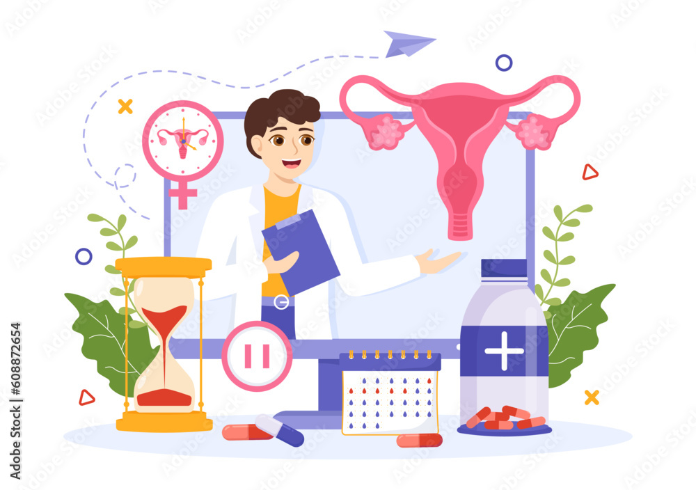 HRT or Hormone Replacement Therapy Acronym Vector Illustration with ...