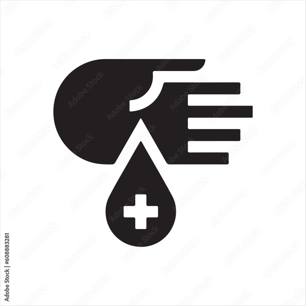 Blood Donor line icon. Blood Transfusion Silhouette Icon. Intravenous ...