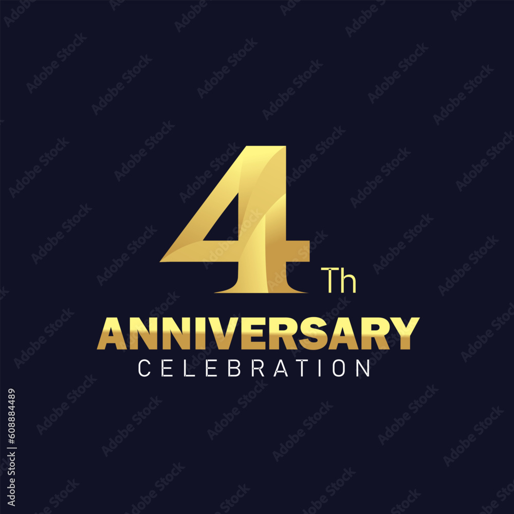 4th anniversary logo design, golden anniversary logo. 4th anniversary ...