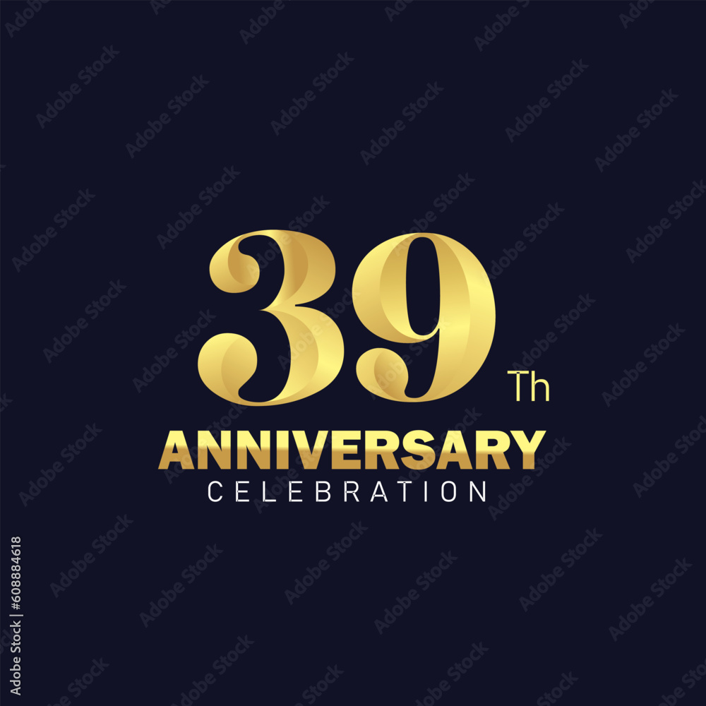 39th anniversary logo design, golden anniversary logo. 39th anniversary ...