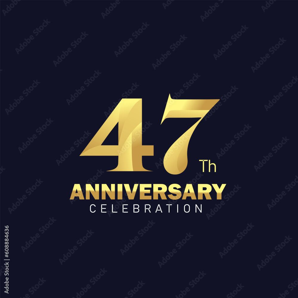 47th anniversary logo design, golden anniversary logo. 47th anniversary ...