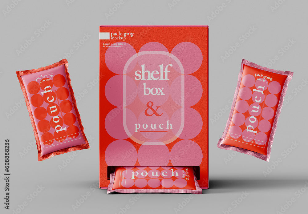 Display Box with Pouches Mockup Stock Template | Adobe Stock