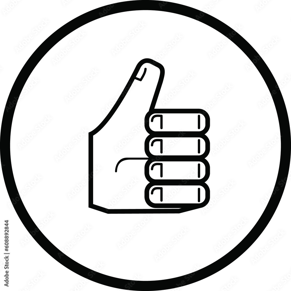 Digital png illustration of thumbs up icon in white circle on ...