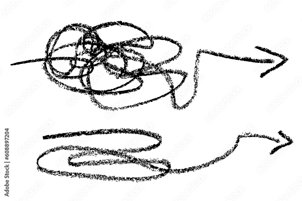 set simple vector complicated way to destination sketch curl arrow ...