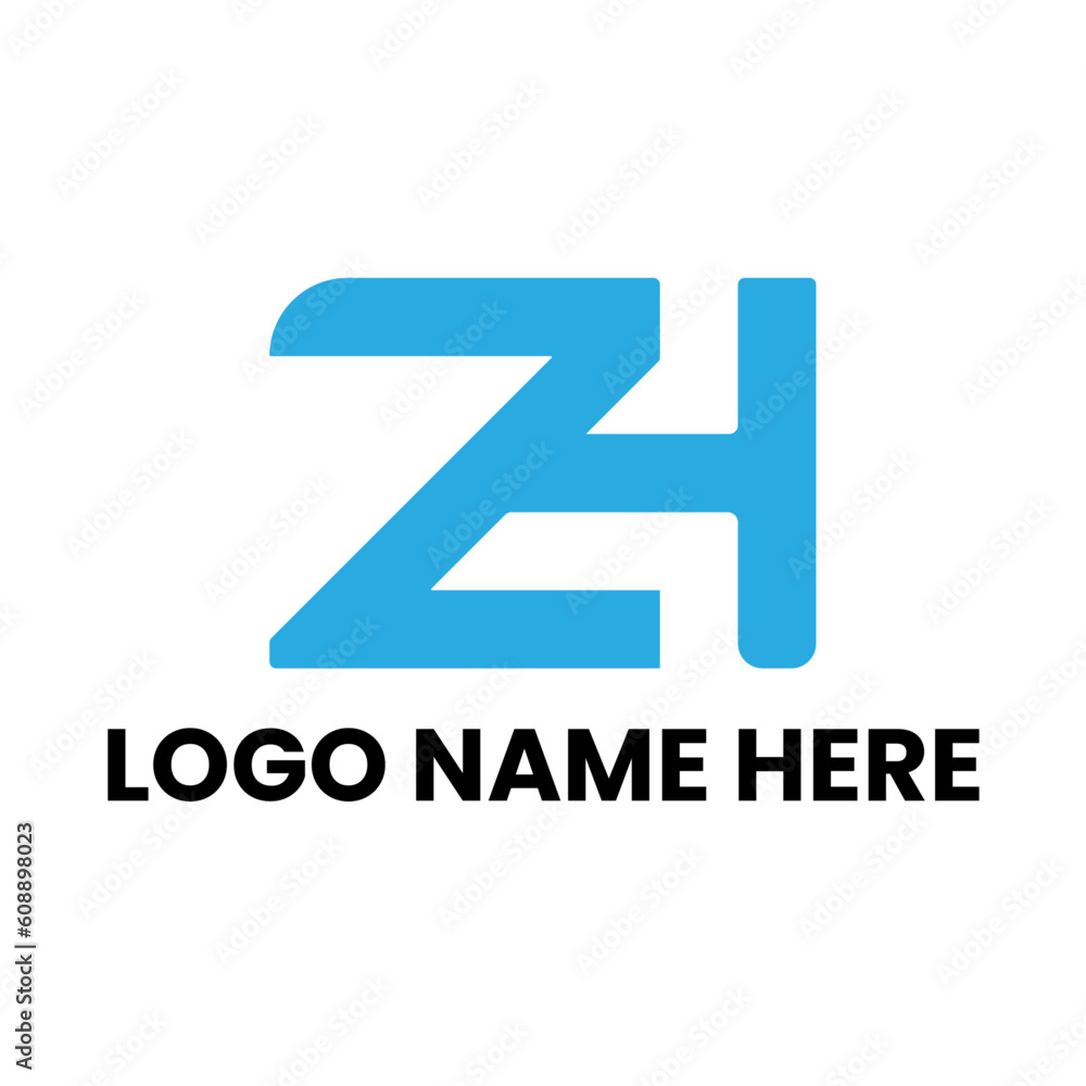 Vetor de logo between the letter Z and letter H or ZH with a certain ...
