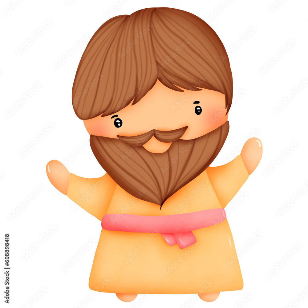 Jonah and the whale cartoon character clipart.watercolor bible story for kids. Stock Photo ...