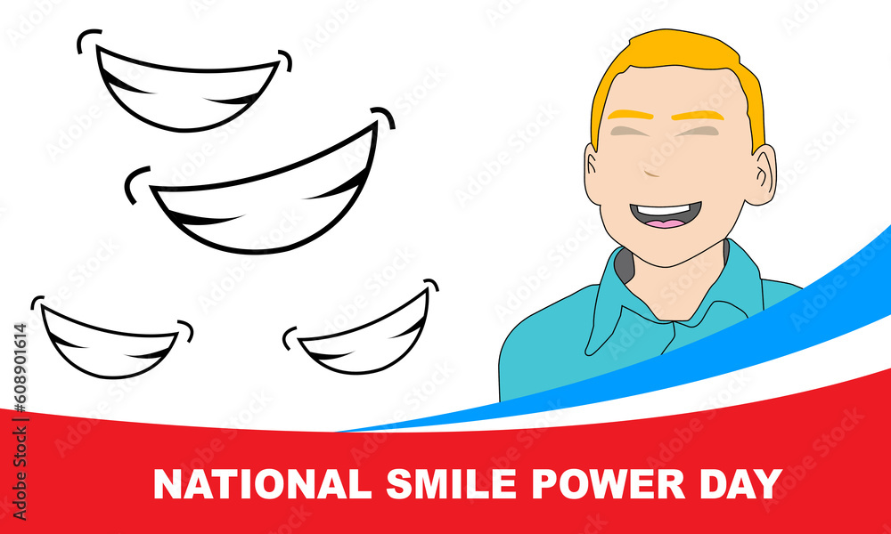 smiling man and smile vector and bold text commemorating NATIONAL SMILE ...