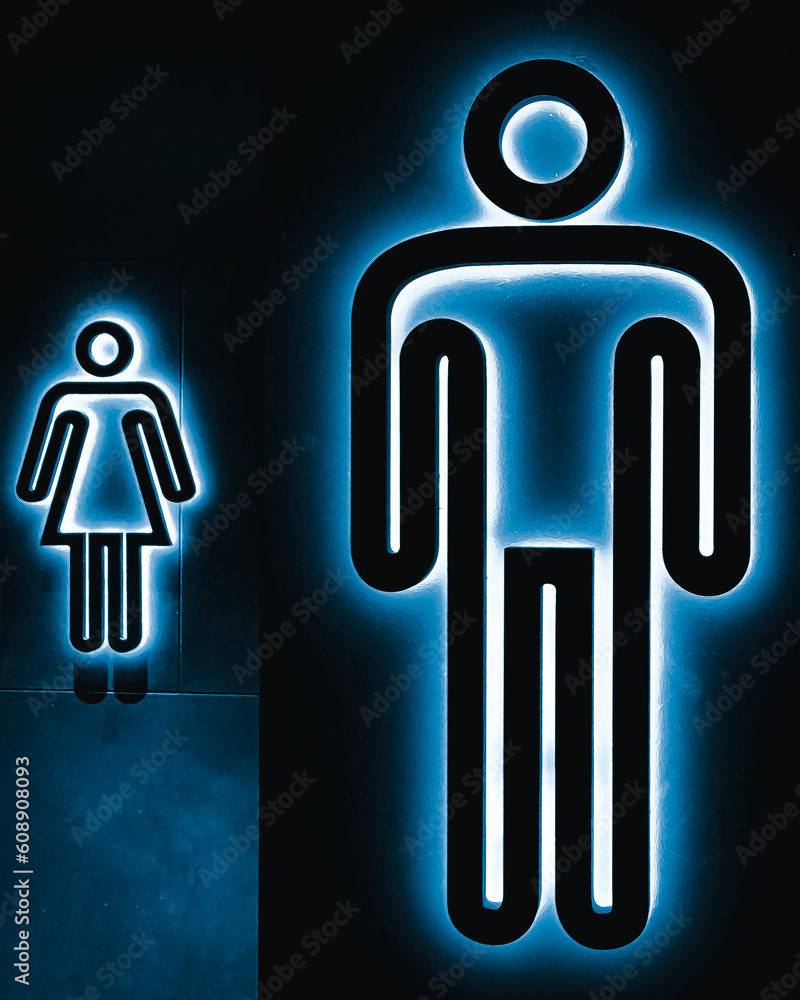 Toilet sign icons depicting gender inequality of women in the ...