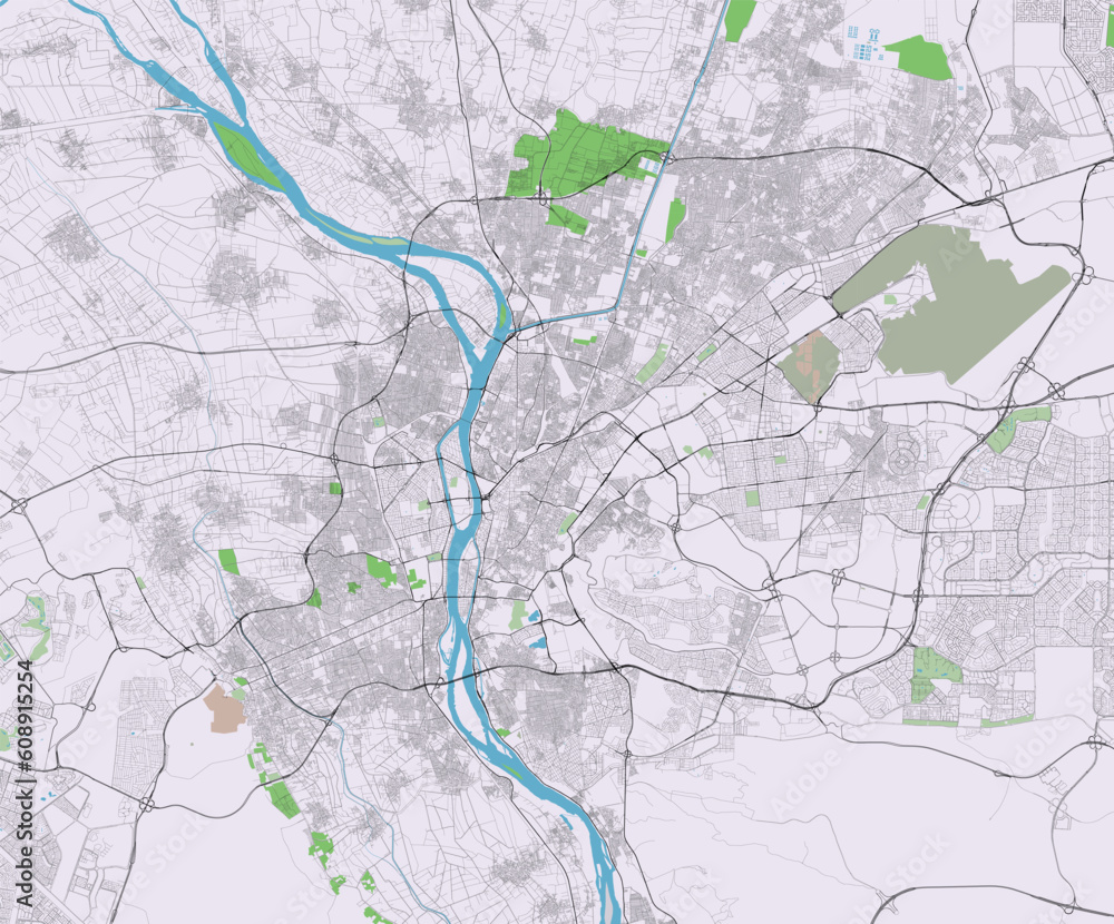 vector city map of Cairo, Egypt Stock Vector | Adobe Stock