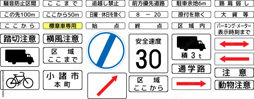 Regulatory signs, Parking and stopping, Road signs in Japan, In Japan ...