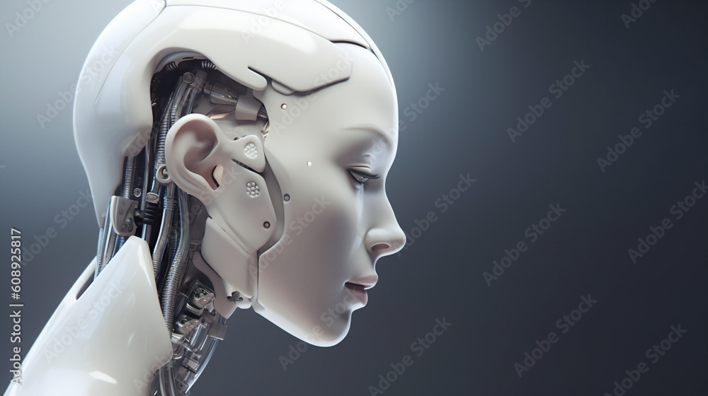 Android Robot Face, Artificial Intelligence Futuristic Wallpaper or ...