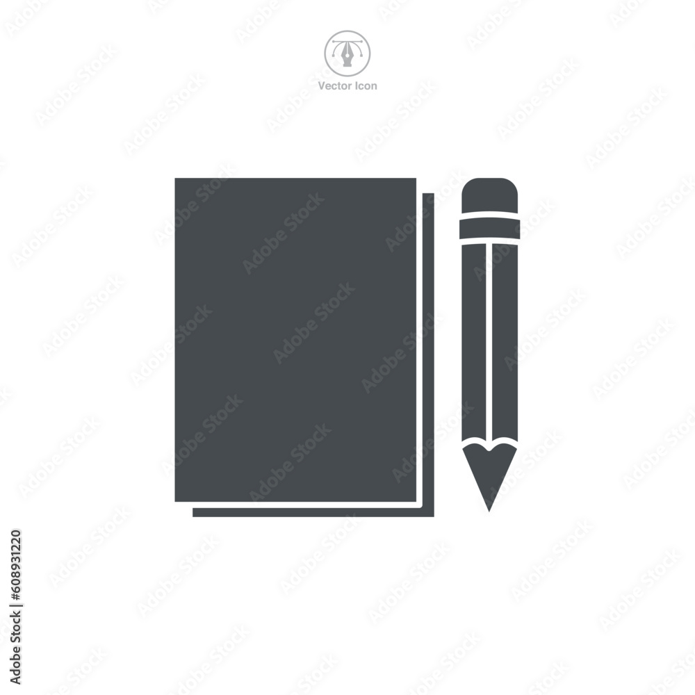 Paper and Pencil Icon symbol template for graphic and web design ...