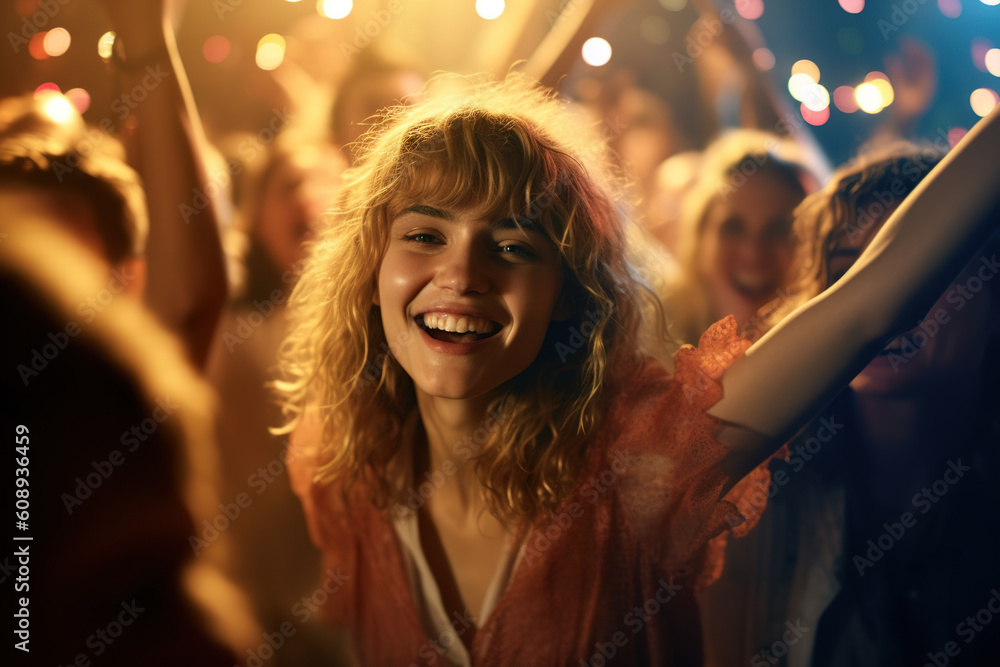 Woman Dancing In Nightclub Stock Illustration Adobe Stock