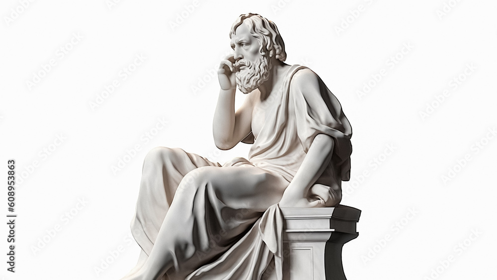 Broken ancient greek statue head falling in pieces. Broken marble ...