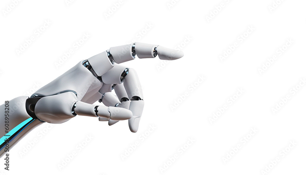 3D Rendering futuristic robot hand technology development, ChatGPT ...