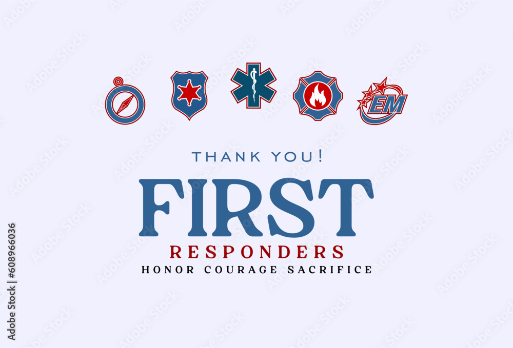 National First Responders Day Holiday concept. Template for background ...