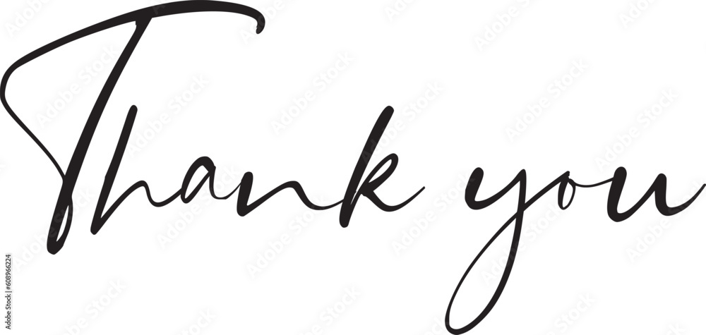 Thank you black text. Thank you black handwritten text. Stock Vector ...