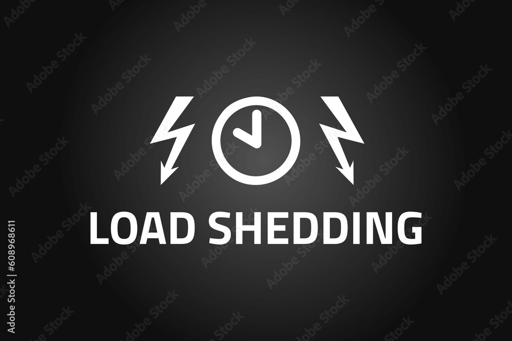 Load shedding icons with clock Stock Illustration | Adobe Stock