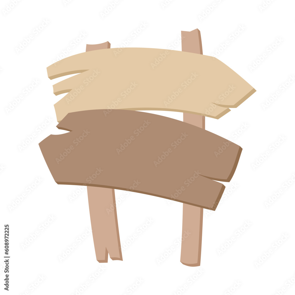 Cartoon wooden arrow rustic signboards, vintage pathfinding signs ...