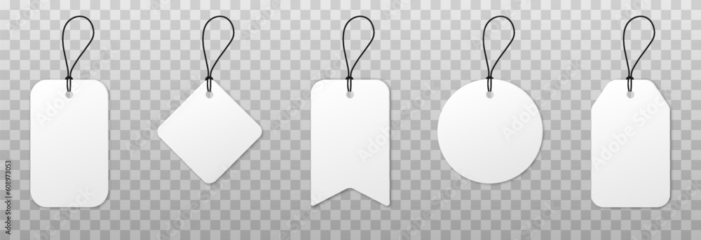 Vector empty price tags. White price tags png. Template of price tags ...