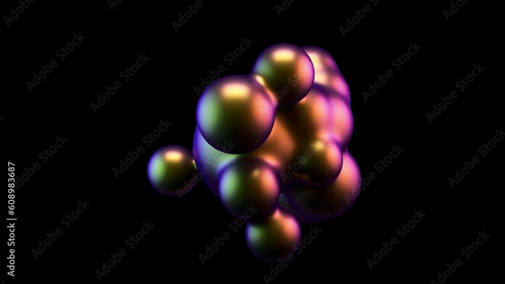 3D bubbles separate and reattach from the liquid metal sphere on black ...