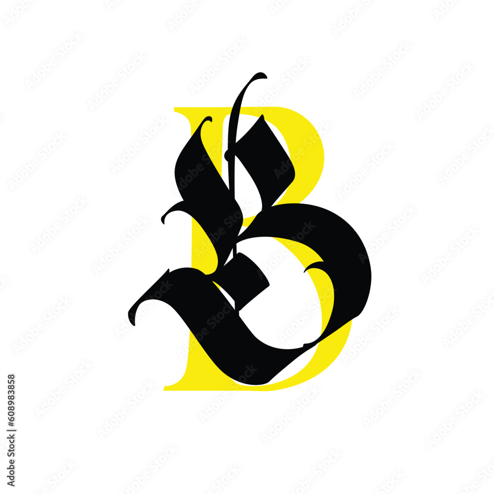 Letter L, in the Gothic style. Vector. Alphabet. The symbol is isolated ...