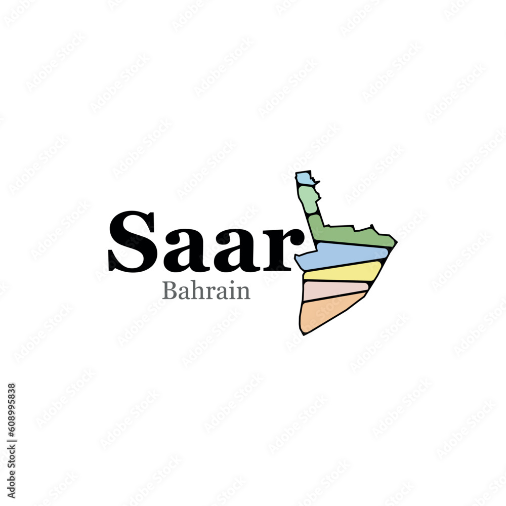 Saar country map, Bahrain map Vector concept illustration flag, Vector ...