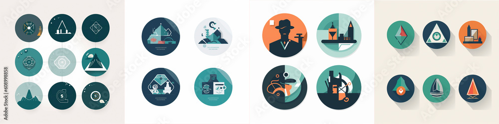 Icons based on Porter's five forces model for business presentations ...