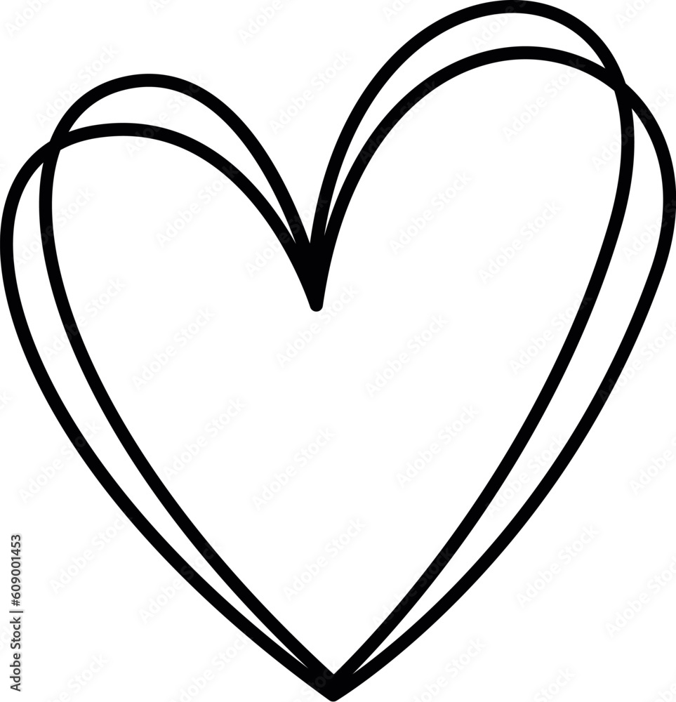 Heart Outline SVG Cut File for Cricut and Silhouette, EPS Vector, PNG ...