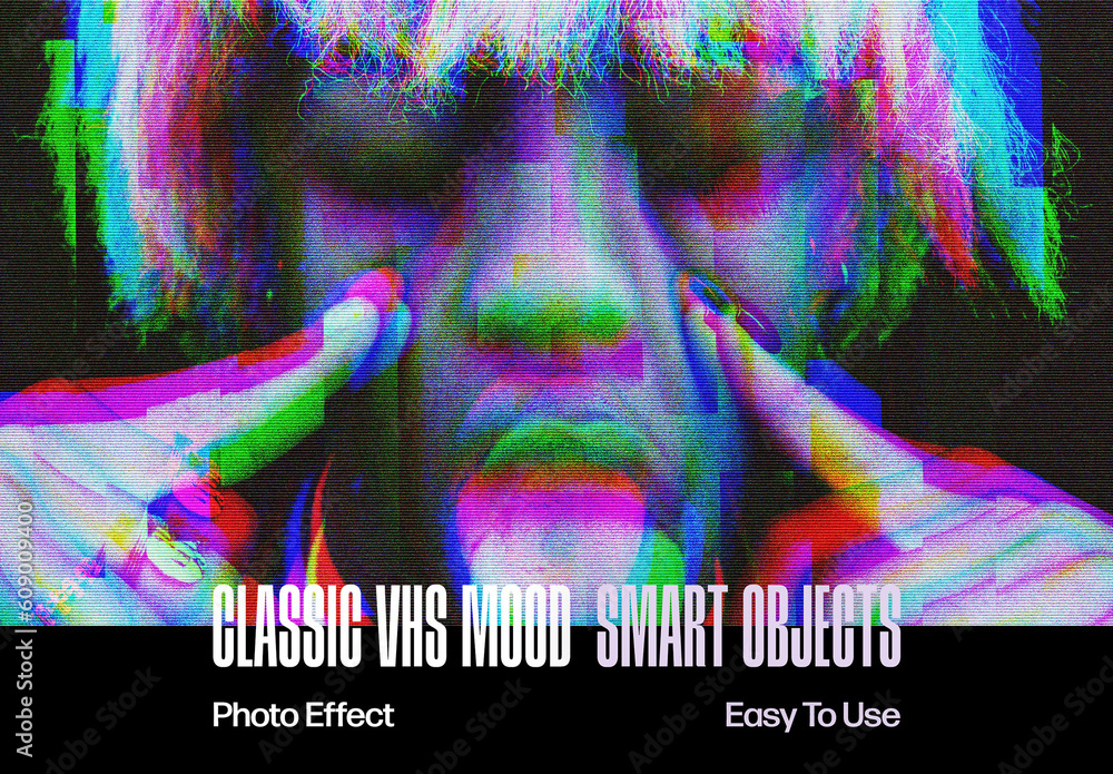 Old VHS Photo Effect Mockup Stock Template | Adobe Stock