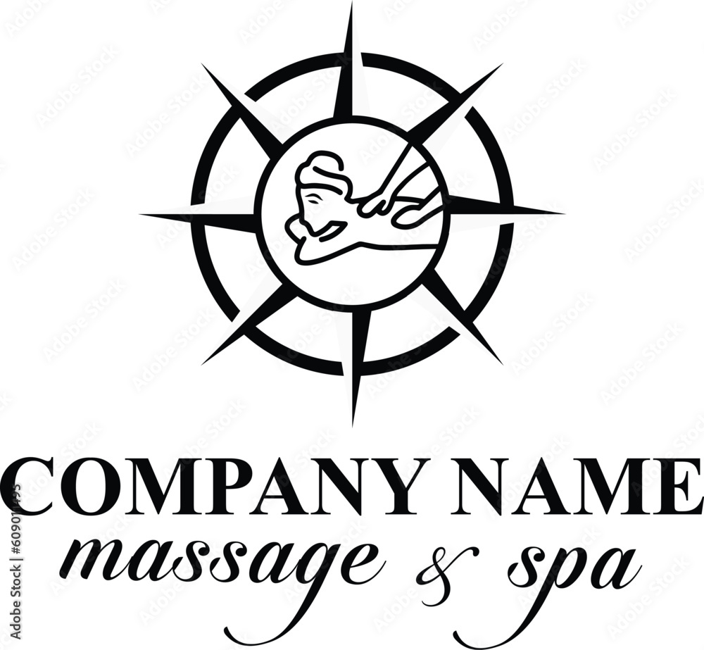 Fully editable: Massage and spa company logo. This logo is gold color ...