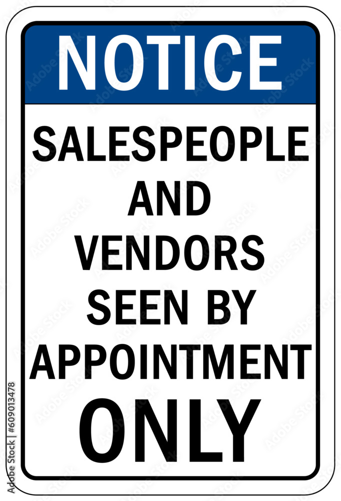 No soliciting warning sign and labels salespeople and vendors seen by ...