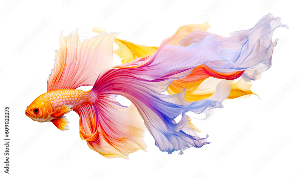 Magic goldfish or betta fish. Colorful fighting Siamese fish with big ...